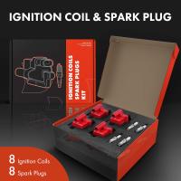 China 8x Red Ignition Coil & IRIDIUM Spark Plug Kits for Chevrolet GMC Cadillac Hummer for sale