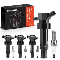 China 4x Black Ignition Coil & IRIDIUM Spark Plug Kits for Hyundai Accent Kia Soul for sale