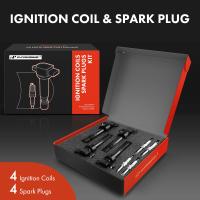 China 4x Black Ignition Coil & IRIDIUM Spark Plug Kits for Hyundai Accent Kia Soul for sale