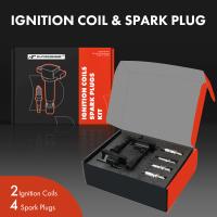 China 2x Black Ignition Coil & 4x IRIDIUM Spark Plug Kits for Mazda Miata L4 1.8L for sale
