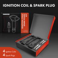 China 4x Black Ignition Coil & IRIDIUM Spark Plug Kits for Ford Escape Fiesta Fusion for sale
