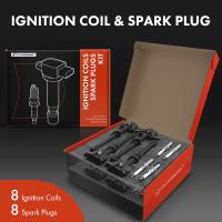 China 8x Black Ignition Coil & IRIDIUM Spark Plug Kits for Land Rover Range Rover for sale