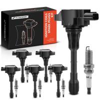 China 6x Black Ignition Coil & IRIDIUM Spark Plug Kits for INFINITI EX37 G37 Q50 Nissan for sale