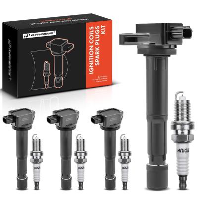 China 4x Black Ignition Coil & IRIDIUM Spark Plug Kits for Acura TSX 2009-2014 L4 2.4L for sale