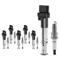 China 6x Black Ignition Coil & IRIDIUM Spark Plug Kits for Audi A3 Quattro VW Eos for sale
