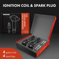 China 4x Black Ignition Coil & IRIDIUM Spark Plug Kits for Chevy Malibu Equinox Buick for sale