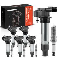 China 6x Black Ignition Coil & IRIDIUM Spark Plug Kits for Cadillac ATS CTS SRX Buick for sale