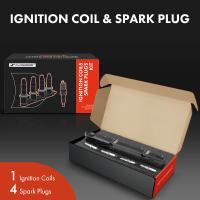 China 1x Black Ignition Coil & 4x IRIDIUM Spark Plug Kits for Chevrolet Malibu 04-06 for sale