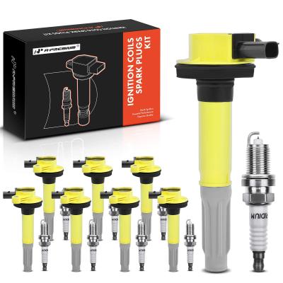 China 8x Yellow Ignition Coil & IRIDIUM Spark Plug Kits for Ford Mustang F-150 V8 5.0L for sale