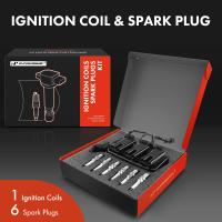 China 1x Black Ignition Coil & 6x IRIDIUM Spark Plug Kits for Kia Sportage 2005-2010 for sale
