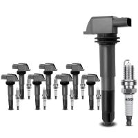 China 8x Black Ignition Coil & IRIDIUM Spark Plug Kits for Porsche Cayenne 03-06 4.5L for sale