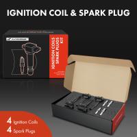 China 4x Black Ignition Coil & IRIDIUM Spark Plug Kits for Mercedes-Benz C230 03-05 for sale