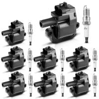 China 8x Black Ignition Coil & IRIDIUM Spark Plug Kits for Chevrolet Camaro Cadillac for sale