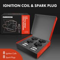 China 8x Black Ignition Coil & IRIDIUM Spark Plug Kits for Chevrolet Camaro Cadillac for sale