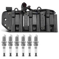 China 1x Black Ignition Coil & 6x IRIDIUM Spark Plug Kits for Hyundai Sonata Kia for sale