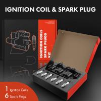 China 1x Black Ignition Coil & 6x IRIDIUM Spark Plug Kits for Hyundai Sonata Kia for sale