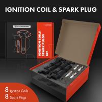 China 8x Black Ignition Coil & IRIDIUM Spark Plug Kits for Dodge Dakota Jeep for sale