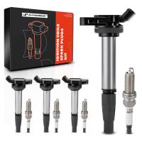 China 4x Black Ignition Coil & Double IRIDIUM Spark Plug Kits for Toyota Corolla Lexus for sale