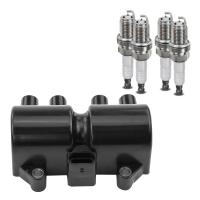 China 1x Black Ignition Coil & 4x IRIDIUM Spark Plug Kit for Chevrolet Pontiac Suzuki for sale