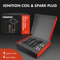 China 4x Black Ignition Coil & IRIDIUM Spark Plug Kits for Dodge Dart 13-16 Fiat 1.4L for sale