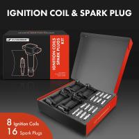 China 8x Black Ignition Coil & 16x IRIDIUM Spark Plug Kits for Chrysler 300 2005 Dodge for sale