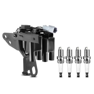 China 1x Black Ignition Coil & 4x IRIDIUM Spark Plug Kits for Hyundai Elantra 01-02 2.0L for sale