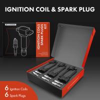 China 6x Black Ignition Coils for Porsche Cayenne 15-18 Macan Panamera Turbocharged for sale