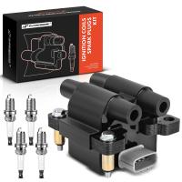 China 1x Black Ignition Coil & 4x IRIDIUM Spark Plug Kits for Subaru Forester 09-10 for sale