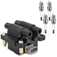 China 1x Black Ignition Coil & 4x IRIDIUM Spark Plug Kits for Subaru Forester 09-10 for sale