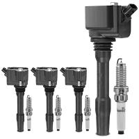China 4x Black Ignition Coil & IRIDIUM Spark Plug Kits for BMW F22 F30 F32 G22 G30 530i for sale