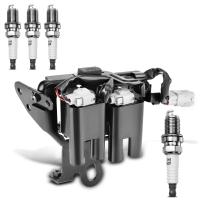 China 1x Black Ignition Coil & 4x IRIDIUM Spark Plug Kits for Hyundai Elantra Kia for sale