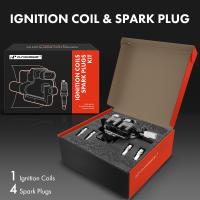 China 1x Black Ignition Coil & 4x IRIDIUM Spark Plug Kits for Hyundai Elantra Kia for sale