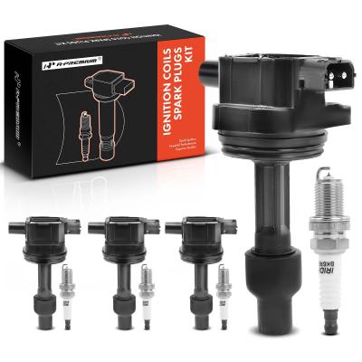 China 4x Black Ignition Coil & IRIDIUM Spark Plug Kits for Volvo S40 V40 00-04 L4 1.9L for sale