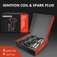 China 4x Black Ignition Coil & IRIDIUM Spark Plug Kits for Volvo S40 V40 00-04 L4 1.9L for sale