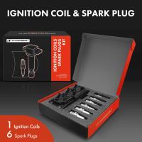 China 1x Black Ignition Coil & 6x IRIDIUM Spark Plug Kits for Volkswagen Golf 1999-2002 for sale