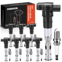 China 8x Black Ignition Coil & IRIDIUM Spark Plug Kits for VW Phaeton Touareg 4.2L for sale