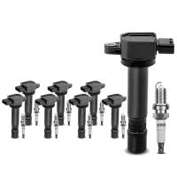 China 8x Black Ignition Coil & IRIDIUM Spark Plug Kits for Volvo S80 07-10 XC90 05-11 for sale