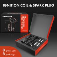 China 8x Black Ignition Coil & IRIDIUM Spark Plug Kits for Volvo S80 07-10 XC90 05-11 for sale
