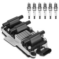China 1x Black Ignition Coil & 6x IRIDIUM Spark Plug Kits for Audi A4 A6 Quattro VW for sale