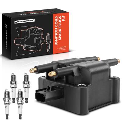 China 1x Black Ignition Coil & 4x IRIDIUM Spark Plug Kits for Mini Cooper 03-08 1.6L for sale