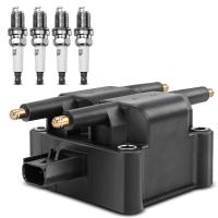China 1x Black Ignition Coil & 4x IRIDIUM Spark Plug Kits for Mini Cooper 03-08 1.6L for sale