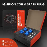China 8x Blue Ignition Coil & IRIDIUM Spark Plug Kits for Chevy GMC Cadillac for sale