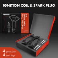 China 4x Black Ignition Coil & IRIDIUM Spark Plug Kits for Ford Fusion 14-20 Escape 1.5L for sale