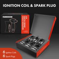 China 6x Black Ignition Coil & IRIDIUM Spark Plug Kits for Buick Allure Cadillac CTS for sale