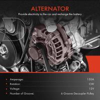 China Alternator 150A 12V CW 6-Groove Decoupler for Ford Fusion 2013-2020 L4 1.5L for sale