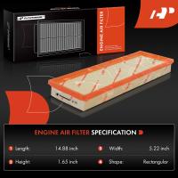 China 2x Engine Air Filter with Flexible Panel for Fiat 500 2012-2017 L4 1.4L for sale