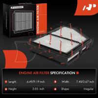 China 2x Engine Air Filter with Rigid Panel for Honda Civic 2016-2022 L4 2.0L for sale