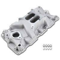 China Aluminum Dual Plane Intake Manifold for Chevy 350 55-95 Small Block Idle-5500 for sale