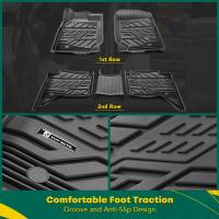 China 3x Front & Rear Black Floor Mats Liners for Ford Ranger Crew Cab Pickup 19-21 for sale
