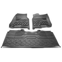 China 3x Front & Rear Black Floor Mats Liners for Ram 1500 2500 3500 Crew Cab Pickup for sale